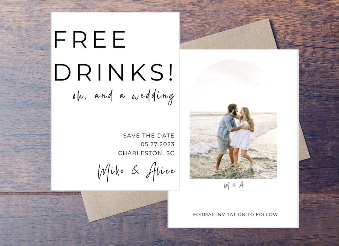 Funny Save the Date Wedding Invite Template, Customizable Save the Date ...