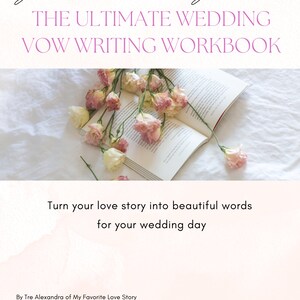 Wedding Vow Writing Workbook, Personalized Wedding Vow Writing, Write ...