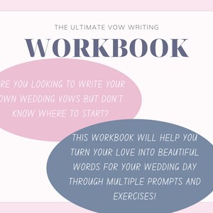 Wedding Vow Writing Workbook, Personalized Wedding Vow Writing, Write ...