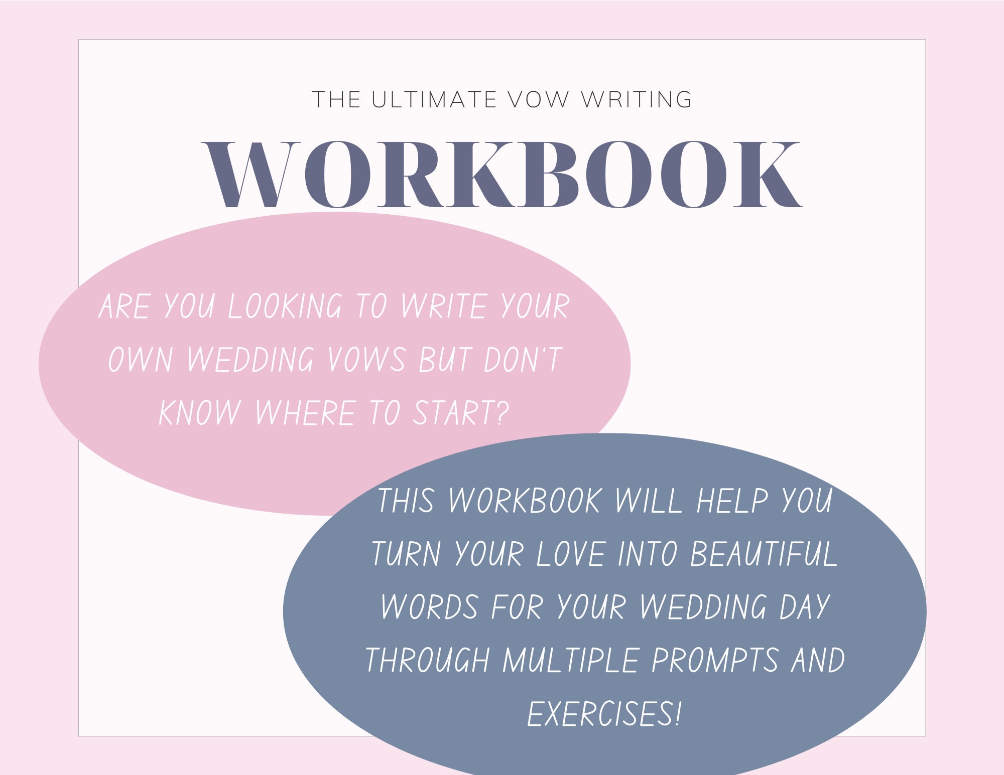 Wedding Vow Writing Workbook, Personalized Wedding Vow Writing, Write ...