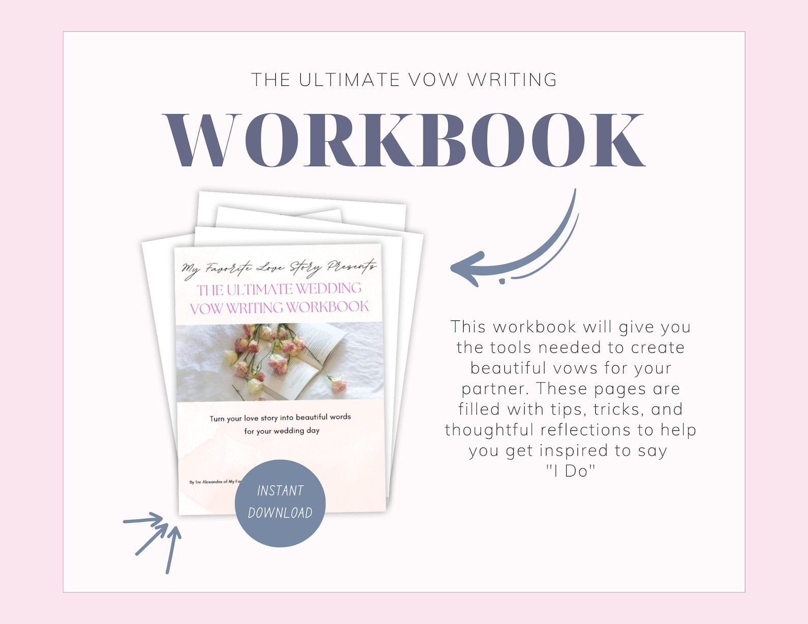 Wedding Vow Writing Workbook, Personalized Wedding Vow Writing, Write ...