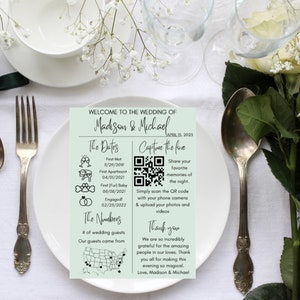 Minimalist Wedding Infographic Template Modern Wedding - Etsy