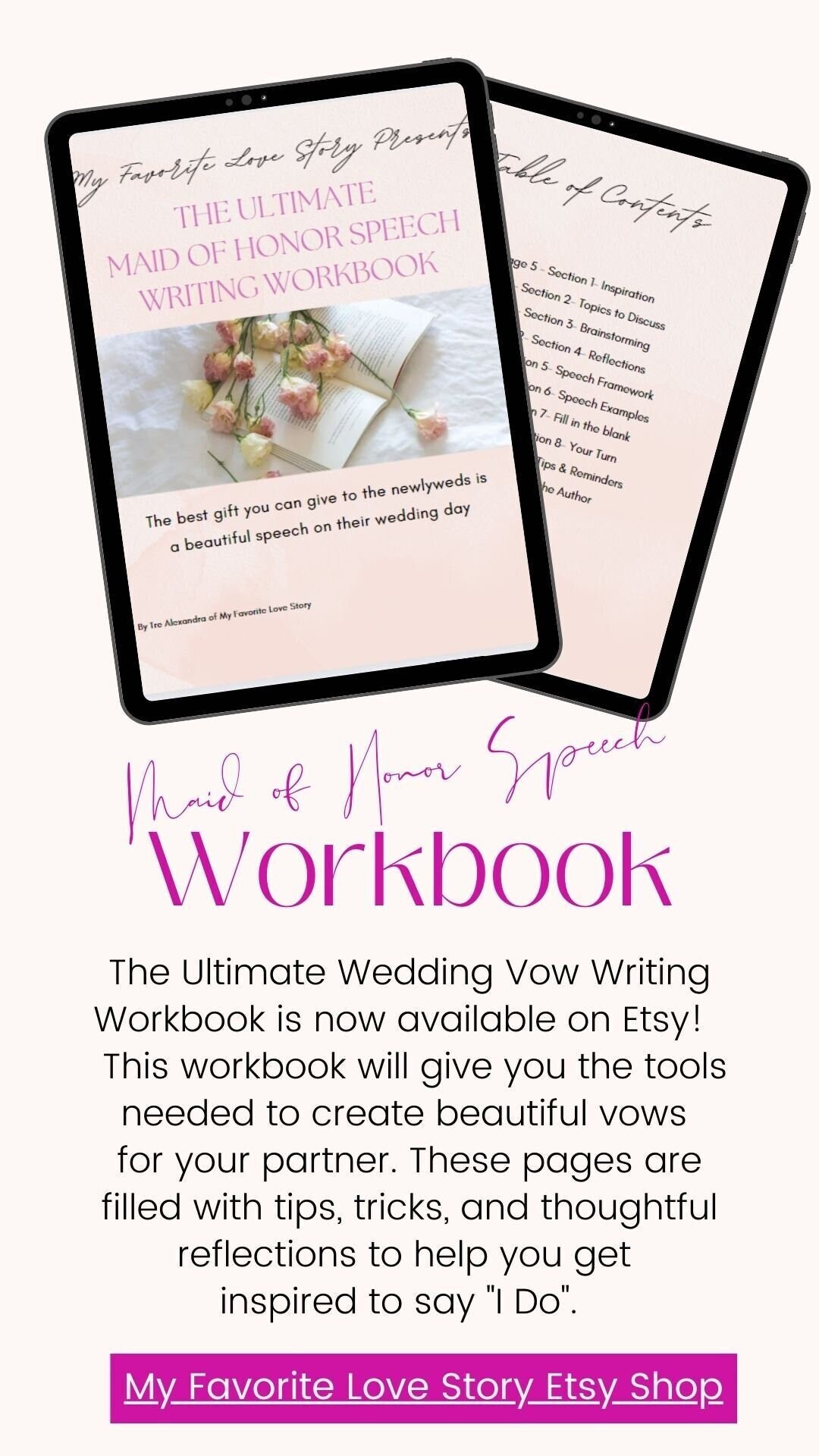 Wedding Maid of Honor Speech Writing Workbook, Digital Workbook to Help ...