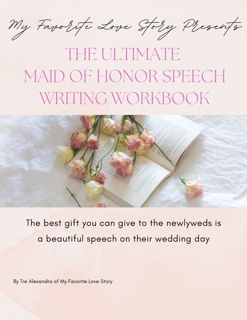 Wedding Maid of Honor Speech Writing Workbook, Personalized Maid of ...