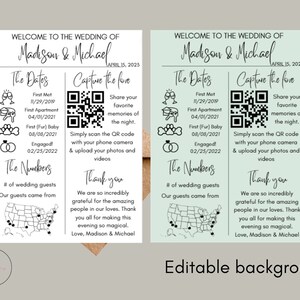 Minimalist Wedding Infographic Template Modern Wedding - Etsy