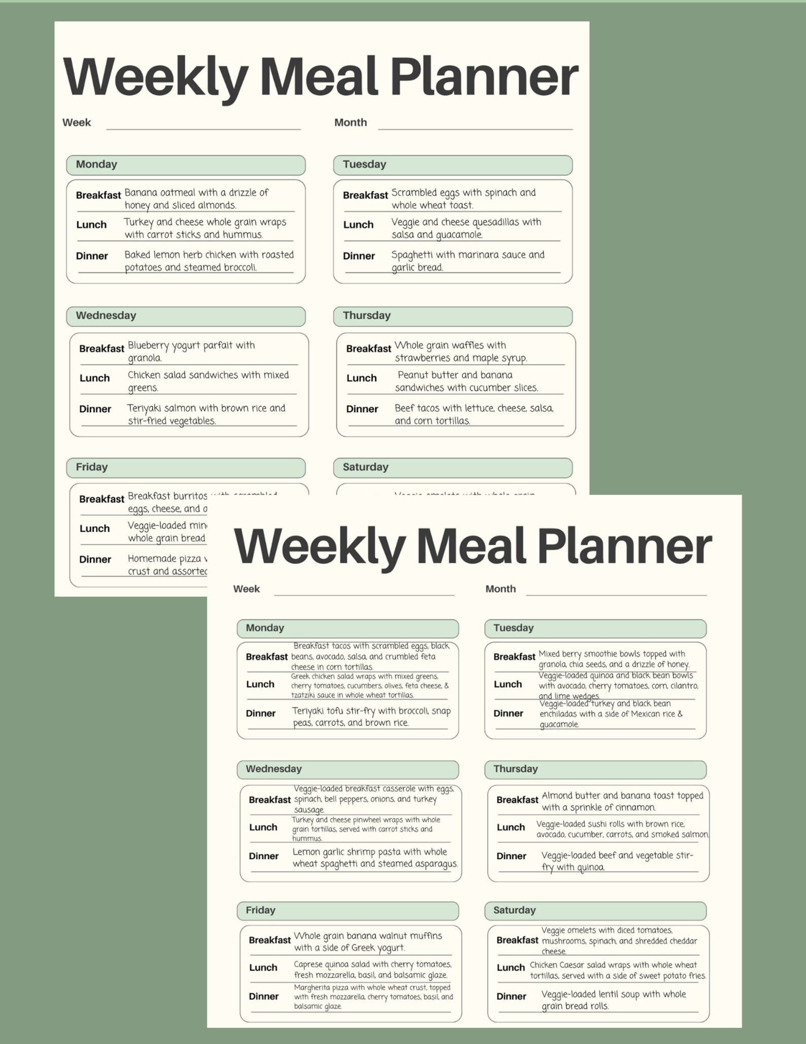 8 Weeks Premade Meal Plan for Busy Moms'families - Etsy