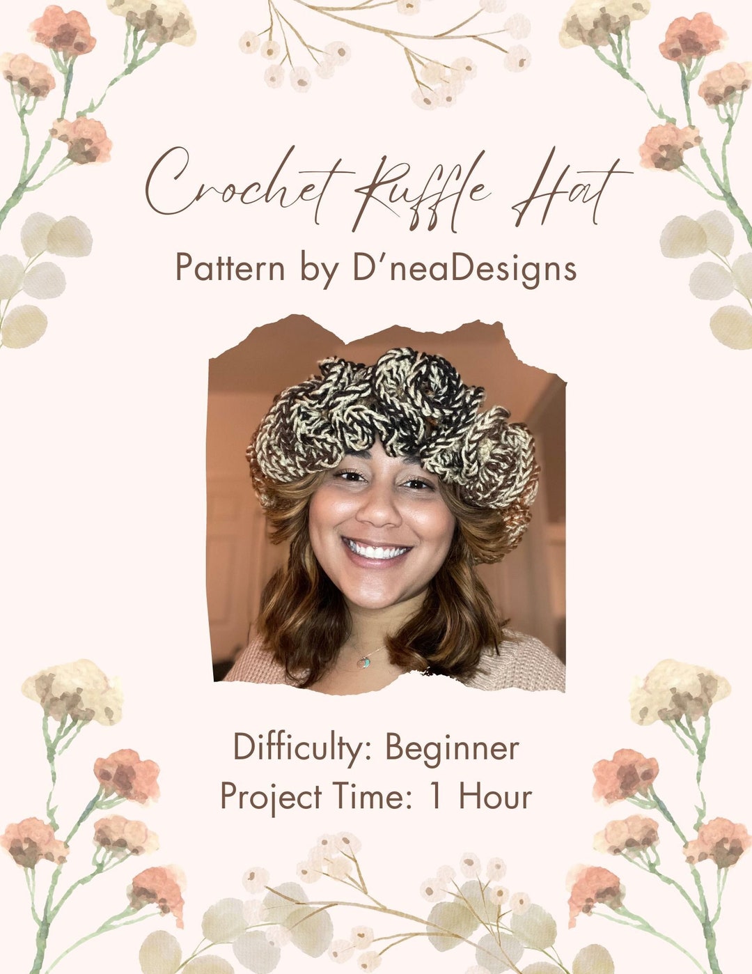 Crochet Ruffle Hat PATTERN PDF Digital Download - Etsy