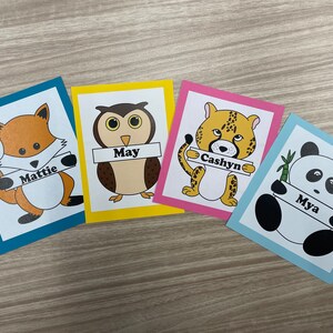 Animal Name Tags SET OF 5, Student Name Tags, Nursery, Classroom Name ...