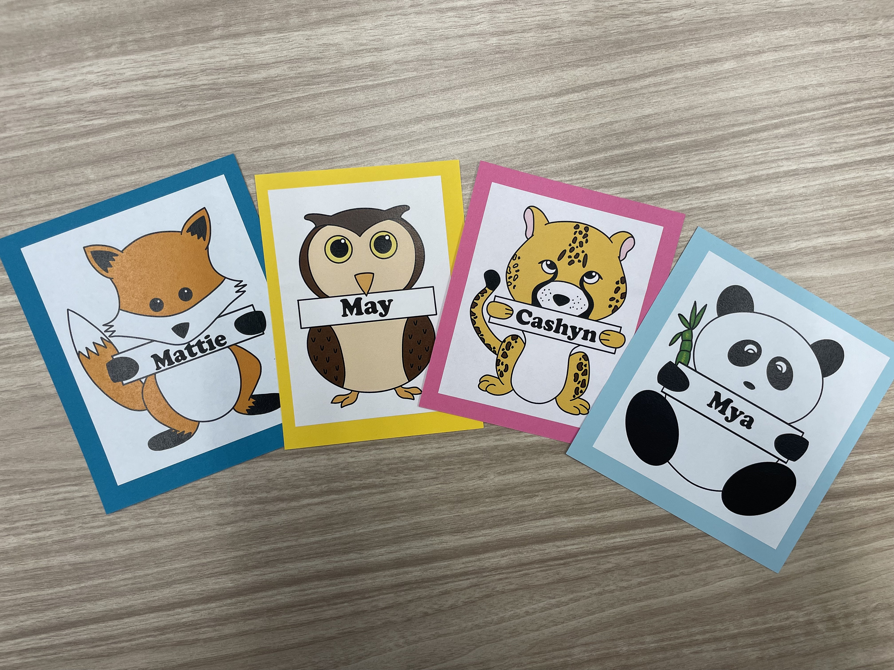 Animal Name Tags SET OF 5, Student Name Tags, Nursery, Classroom Name ...