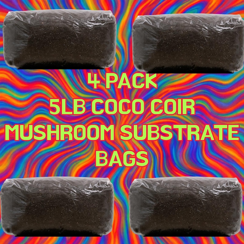 4 PACK- Ready to Use Coco Coir Mushroom Substrate 5lb (CVG) - Etsy