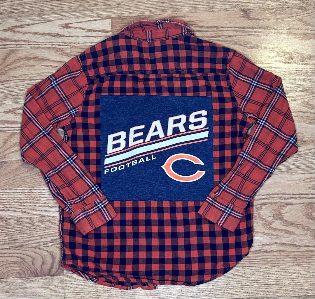 Upcycled Flannel Shirt Size Boys M/L Chicago Football - Etsy