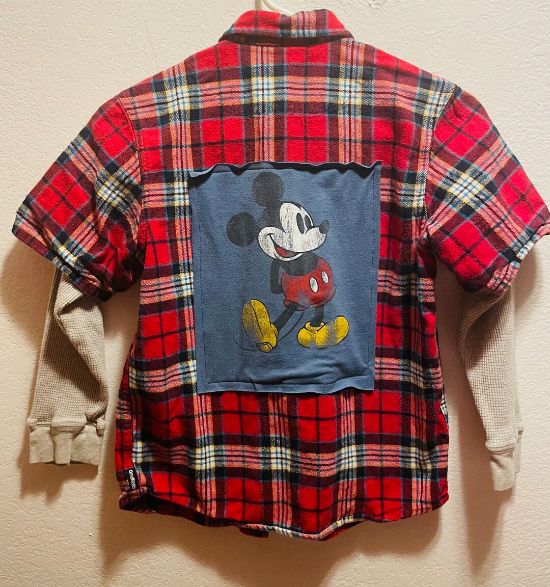 Upcycled Flannel Shirt Boys MICKEY MOUSE Disney - Etsy