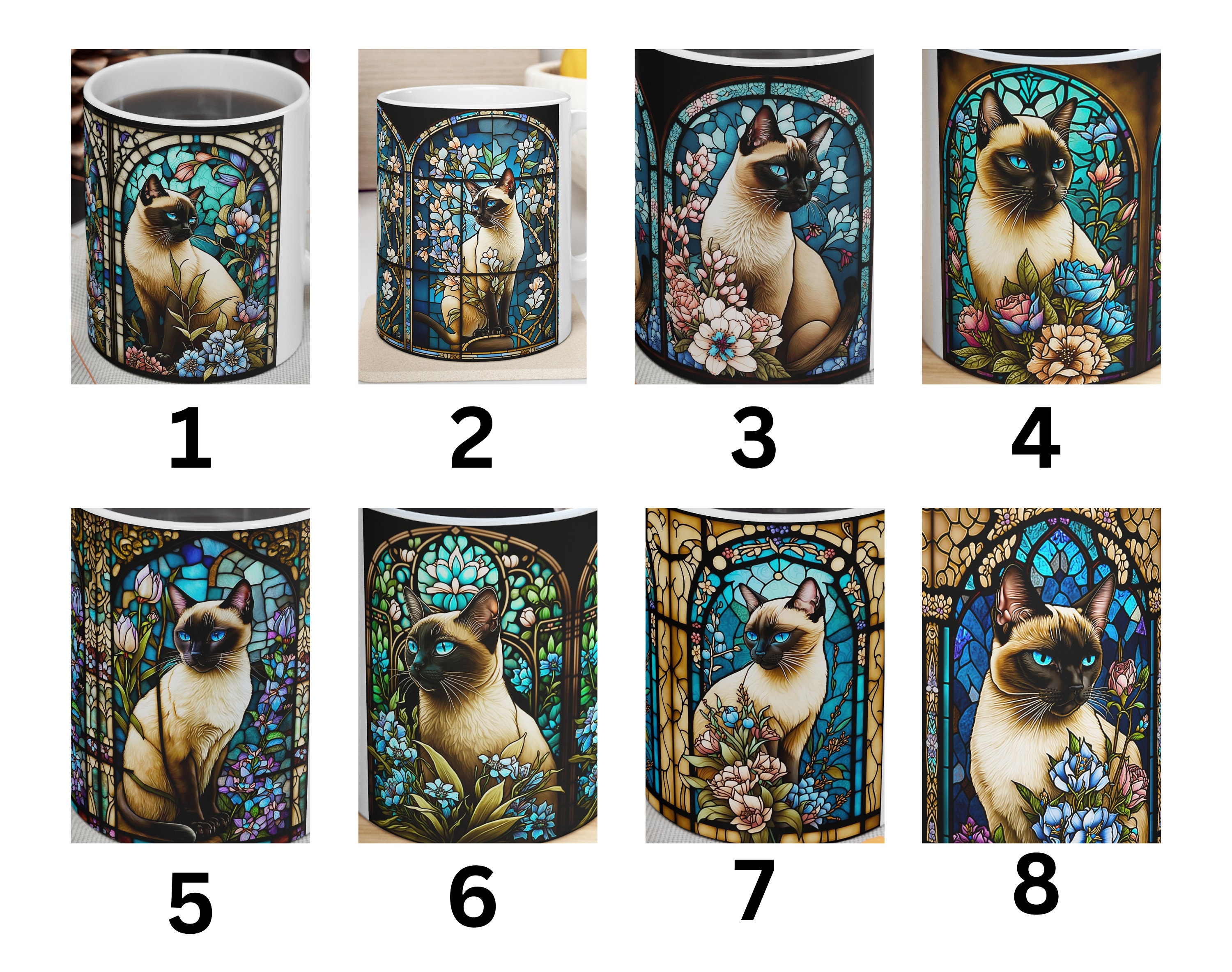 Siamese Cat Stained Glass Metal Christmas Ornament - Perfect ...