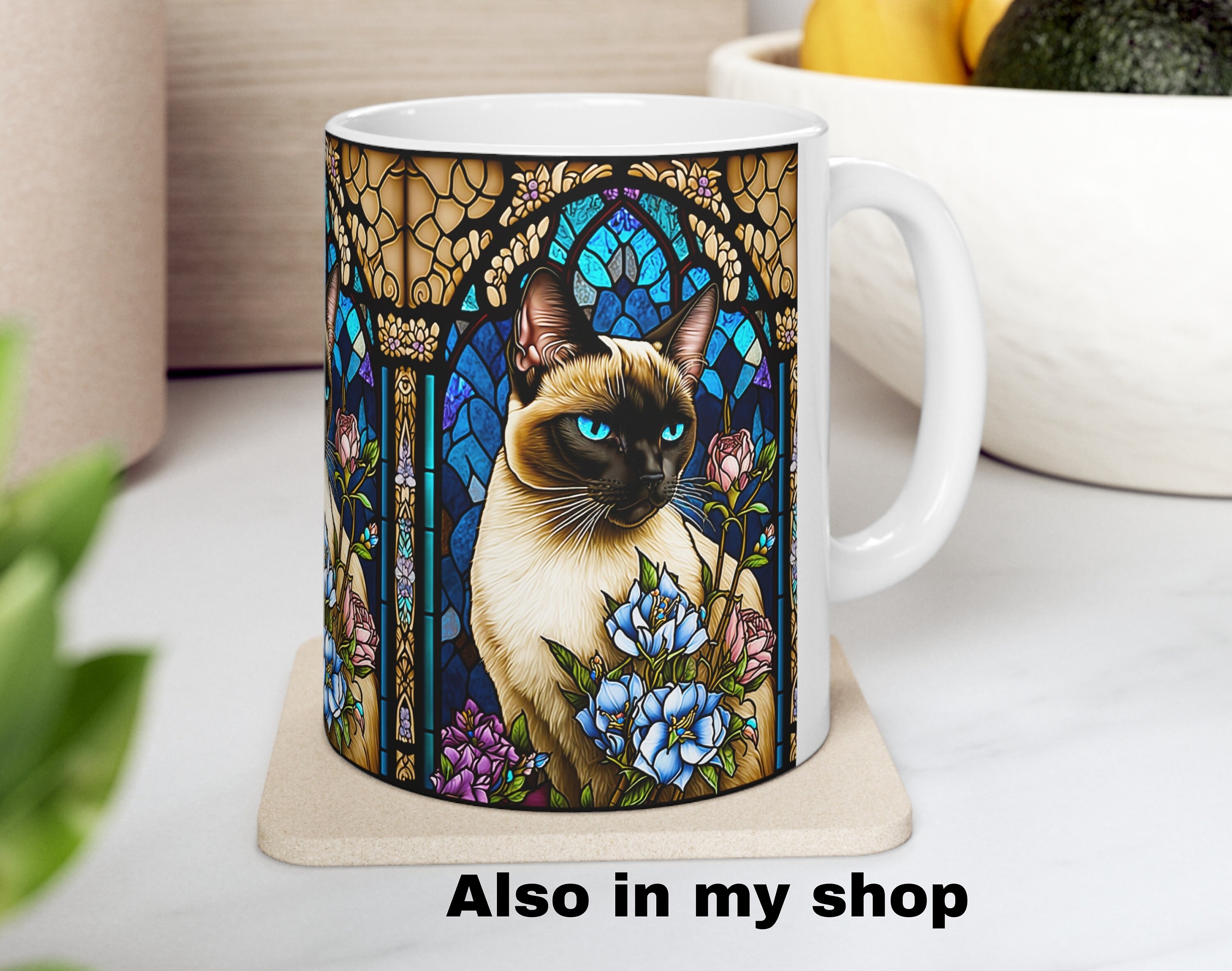 Siamese Cat Stained Glass Metal Christmas Ornament - Perfect ...