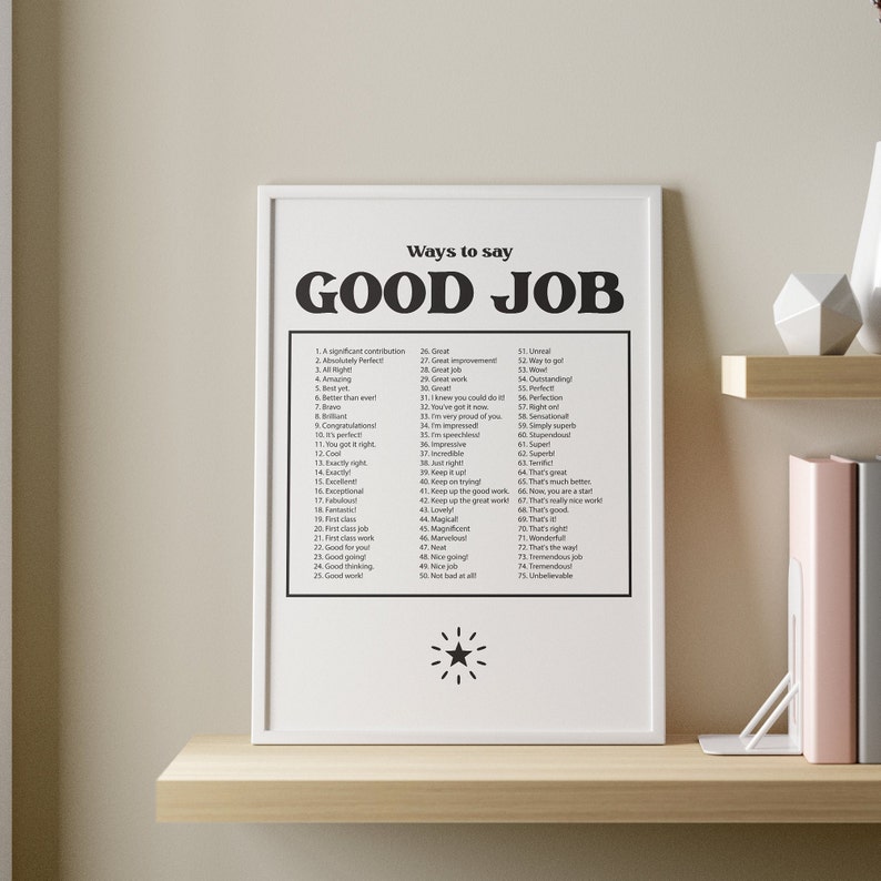 Good Job Wall Print Digital Download Print Cute Prints - Etsy