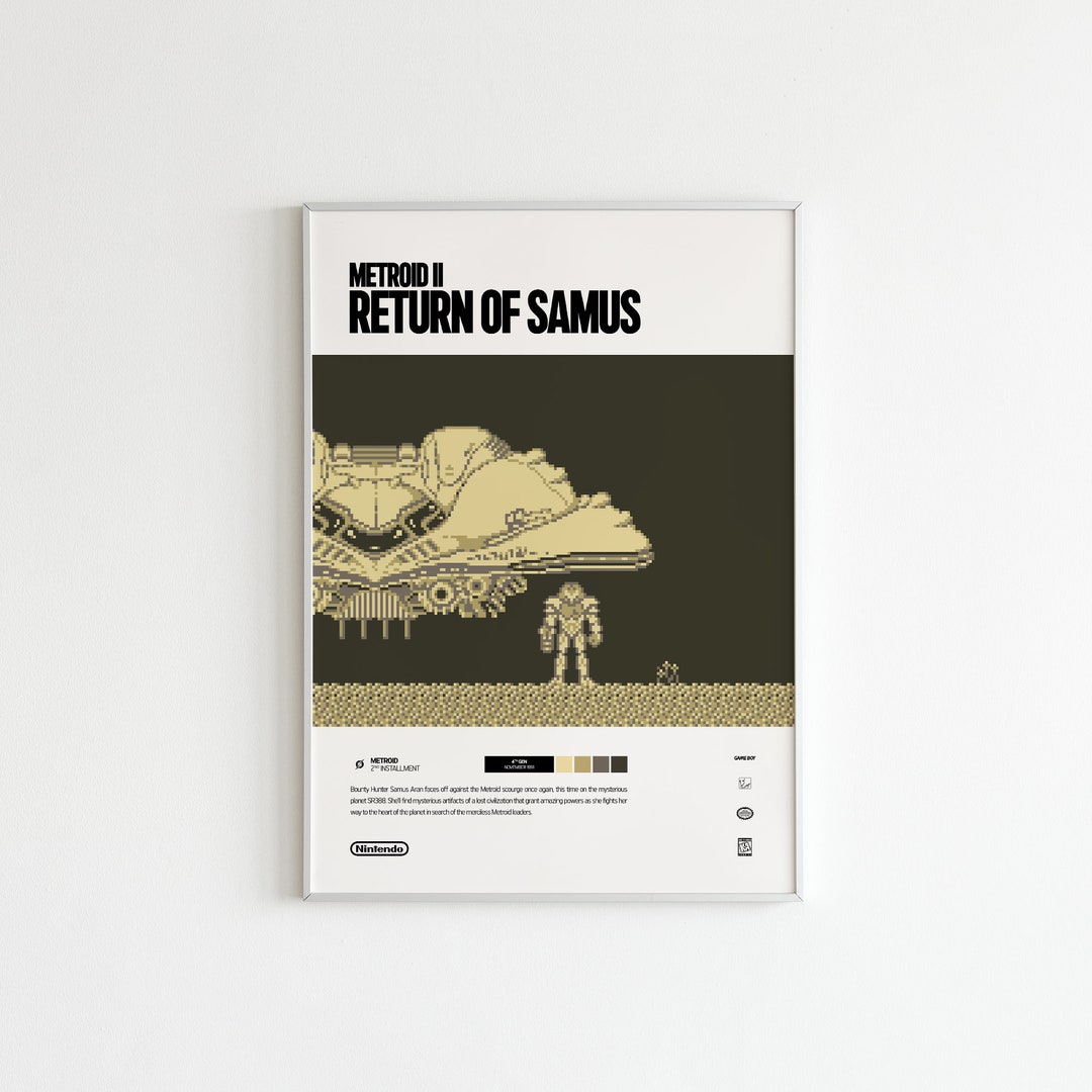 Metroid II: Return of Samus 1991 Minimalist Print/poster, Nostalgic ...