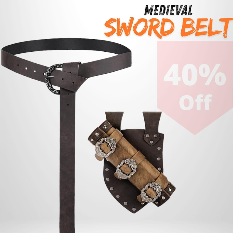 Viking Sword Leather Belt & Frog - Adjustable Cosplay Holder | Medieval ...