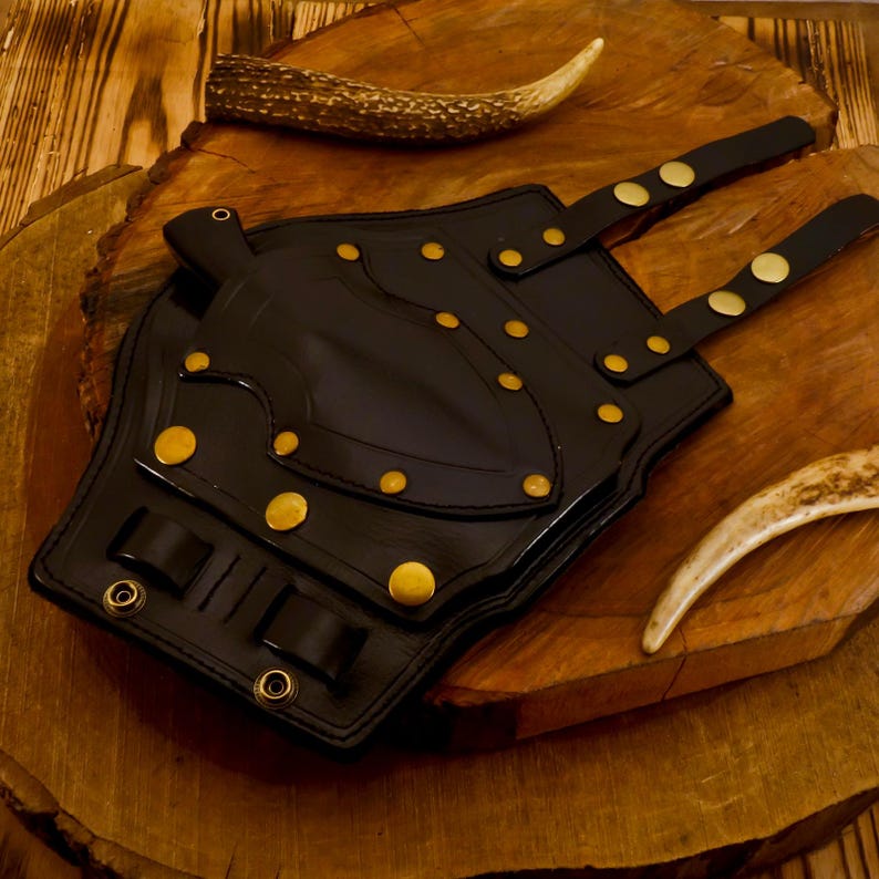 Hidden Blade Wrist Cuff Sheath With Knife, Handmade Black Leather ...