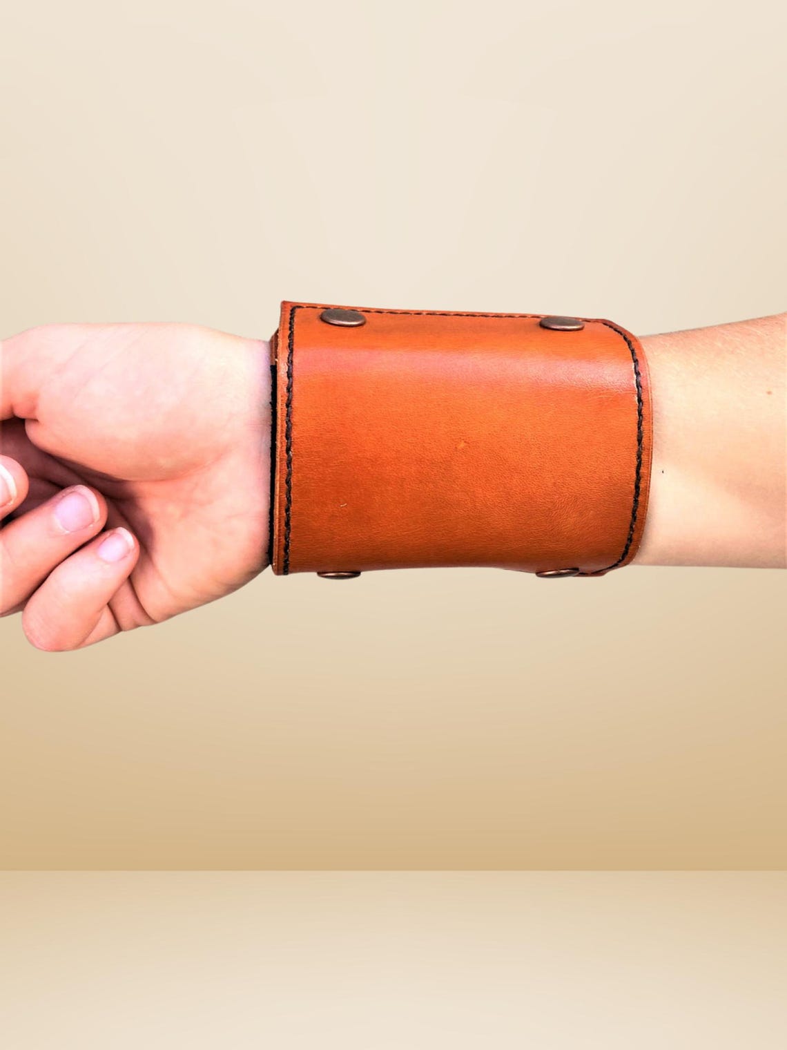 Personalized Monogram - Wrist Card Holder Handmade Leather Cuff Wallet ...