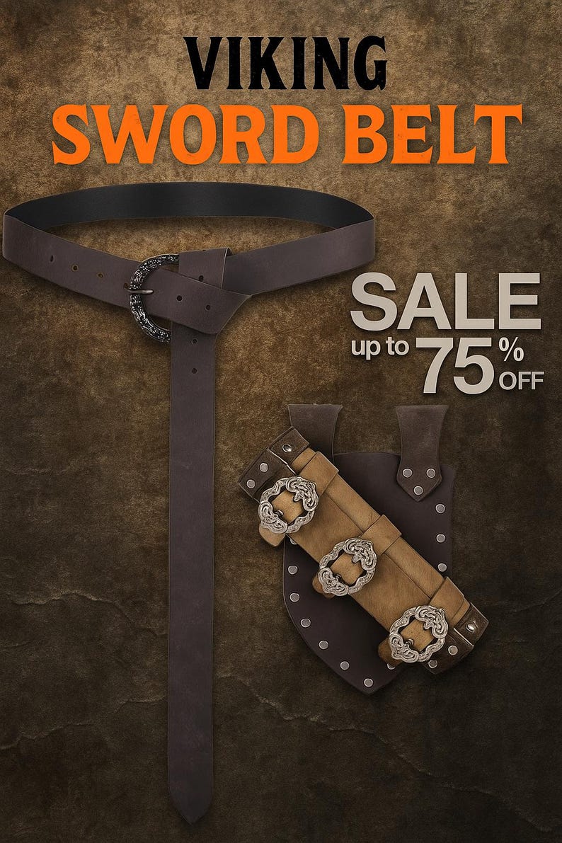 Viking Sword Leather Belt & Frog - Adjustable Cosplay Holder | Medieval ...