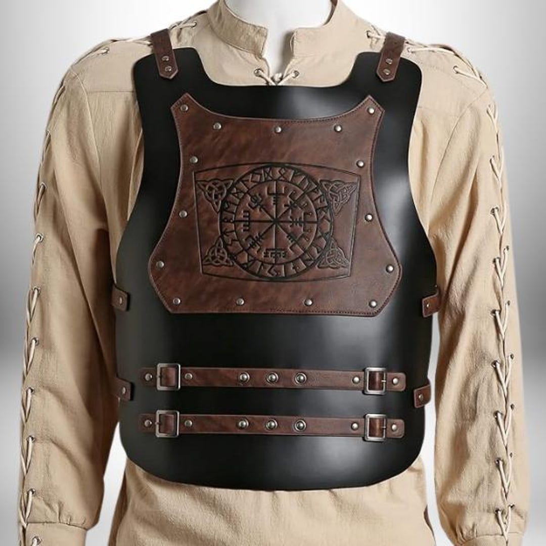 Medieval Leather Chest Vest - Viking Warrior Chest Armor for Party ...