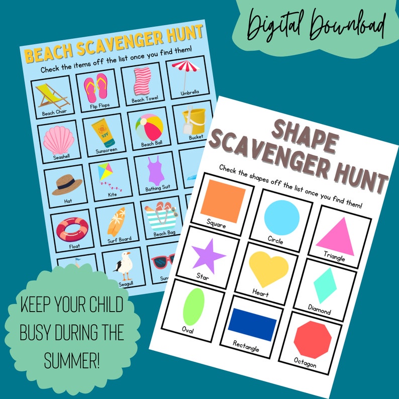 Summer Activities for Kids, Kids Scavenger Hunts,indoor Kids Scavenger ...