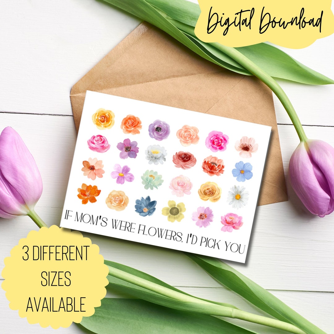 Flower Mother's Day Card, Printable Mom, Mother's Day Cards Printable ...