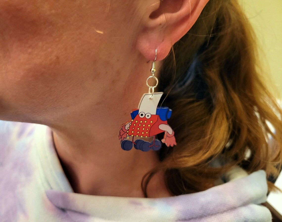 Sesame Street Typewriter Guy Earrings - Etsy