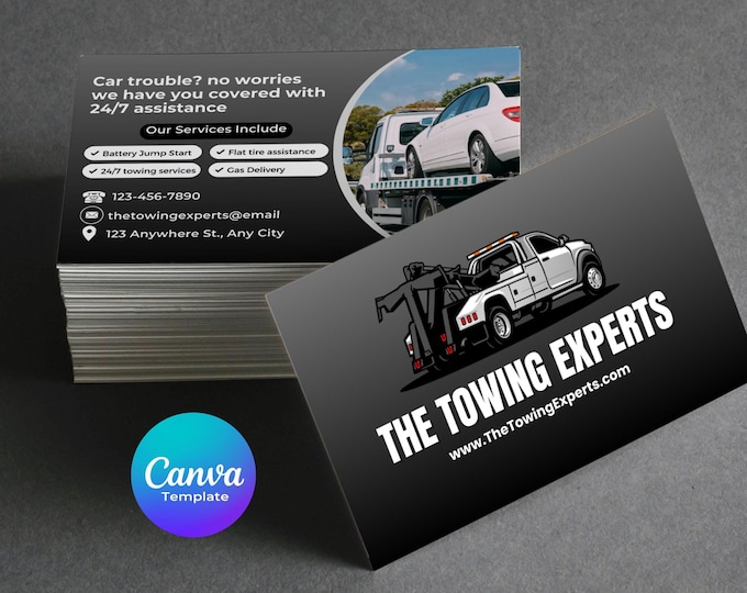 Trucking Transport Logistics Towing Dispatch Business Card Print Ready ...