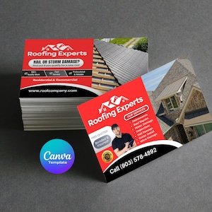 Roofing Business Card Template - Etsy