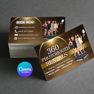 360 Photobooth Business Card Template, 360 Photobooth Rentals Business ...