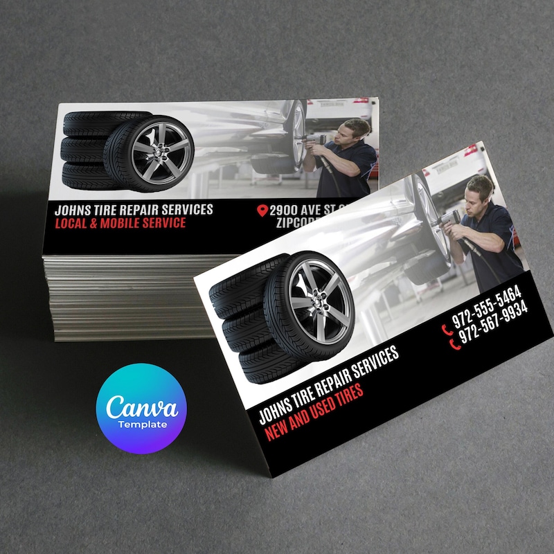 Tire Shop Business Card - Etsy