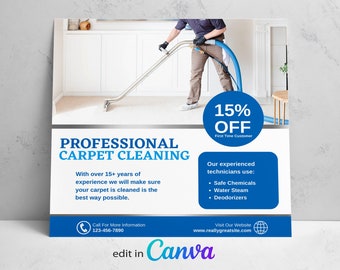 Carpet Cleaning Printable Flyer Clean Service Flyer Template Canva ...