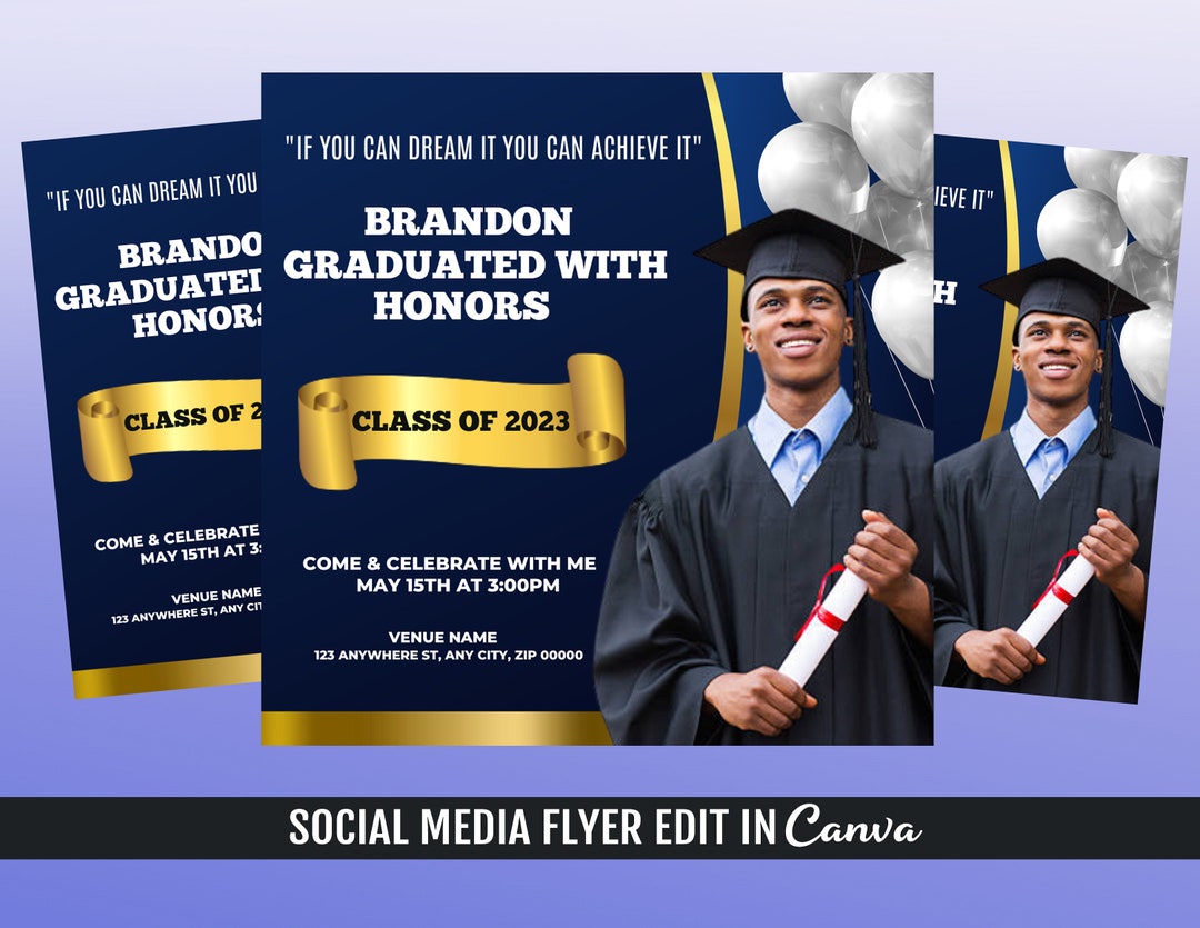 Graduation Flyer Template - Etsy