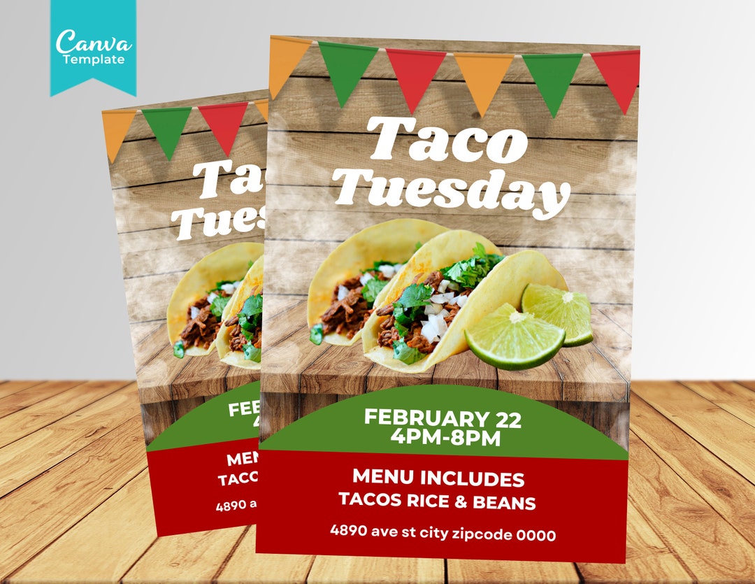 Taco Tuesday Flyer Template - Etsy