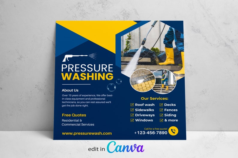 Powerwashing Flyer Template, Pressure Washing Flyer - Etsy