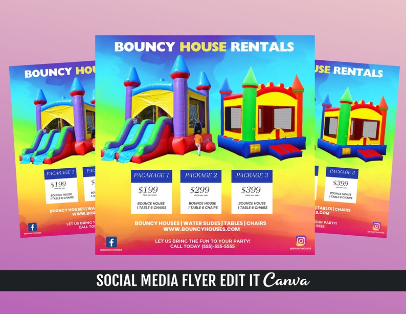 Bounce House Flyer Template - Etsy
