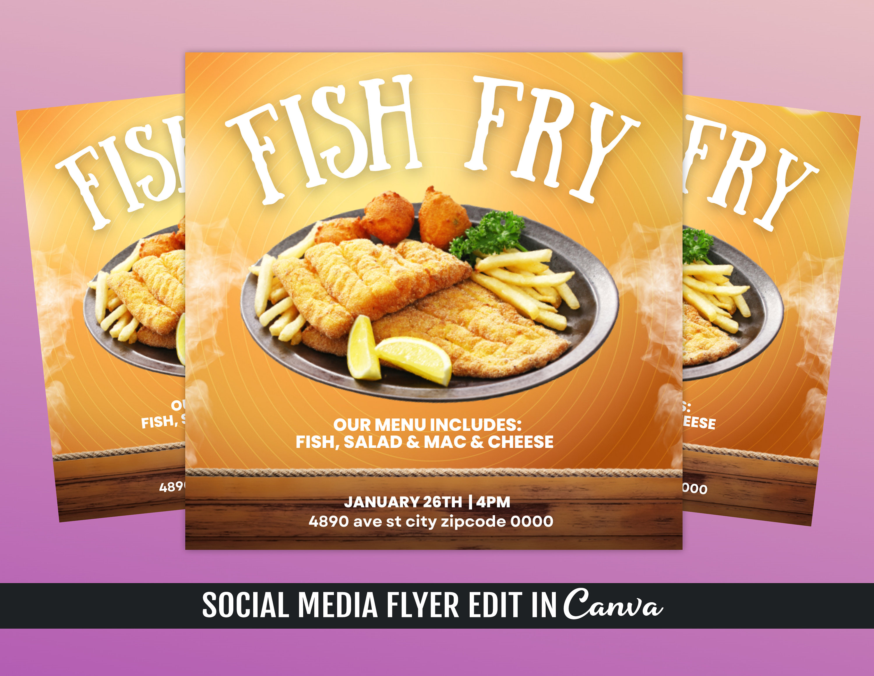 Fish Fry Flyer Template - Etsy