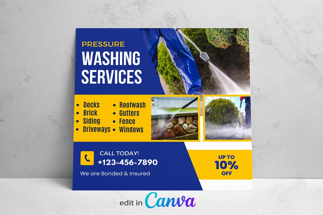 Pressure Washing Flyer Template - Etsy