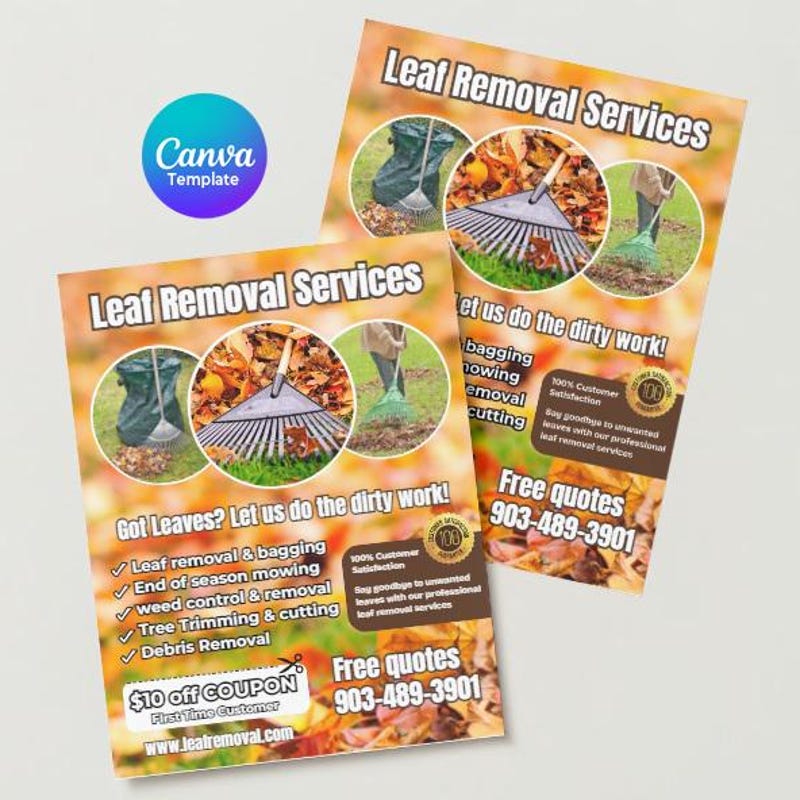 Leaf Removal Flyer - Etsy