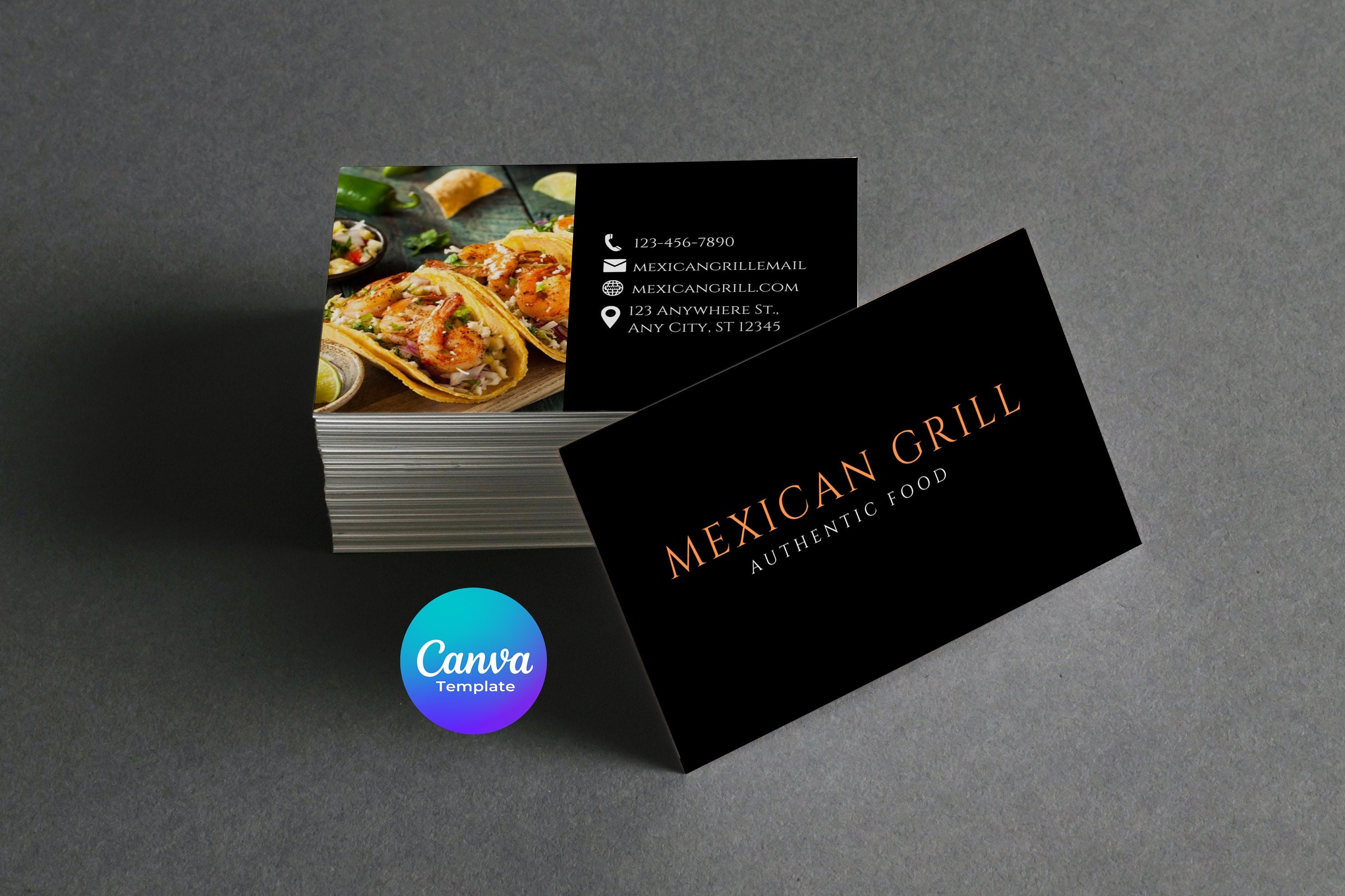 Mexican Restaurant Business Card Template - Etsy