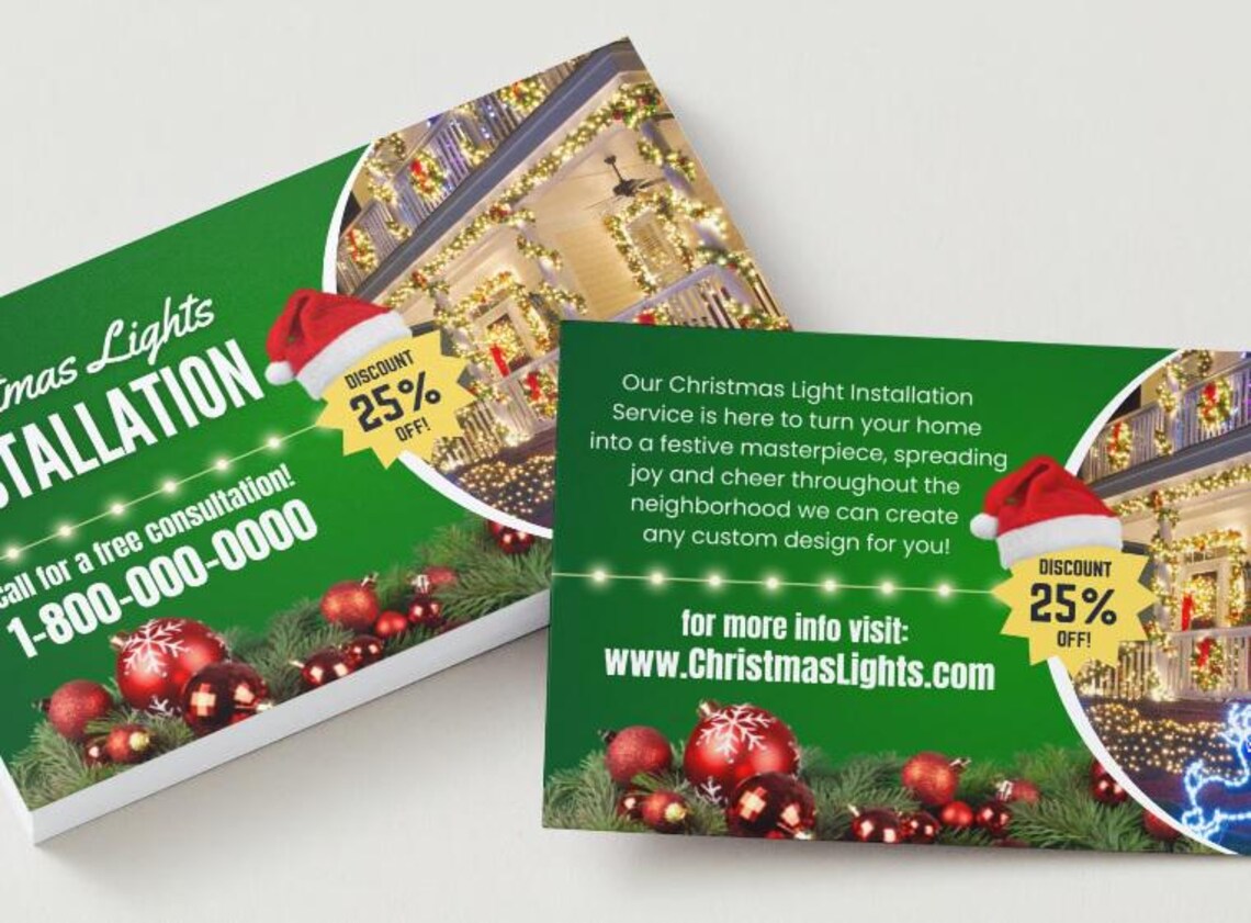 Christmas Lights Installation Business Card. Christmas Lights ...
