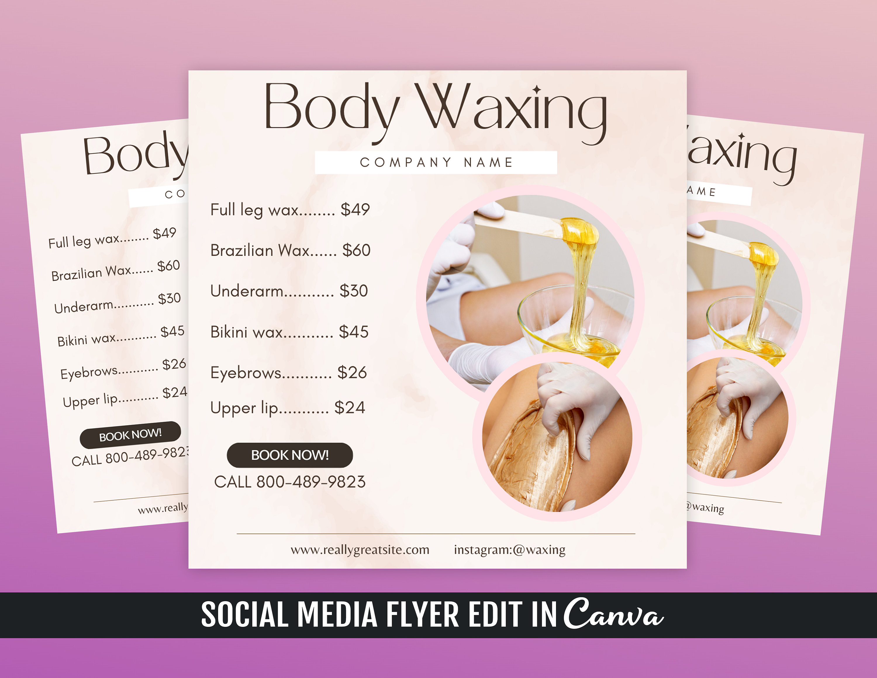 Body Waxing Flyer Template - Etsy