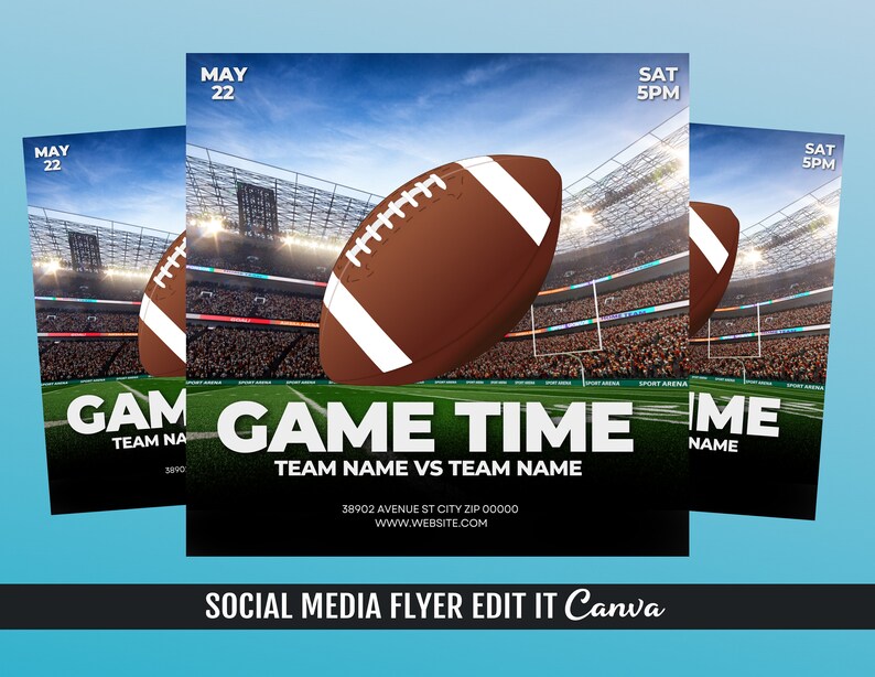 Football Game Invitation Flyer Template - Etsy