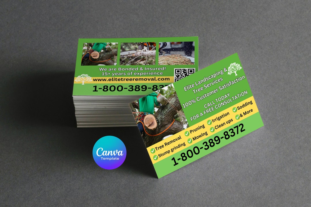 Tree Services Business Card, Tree Removal Business Card, Tree Cutting ...