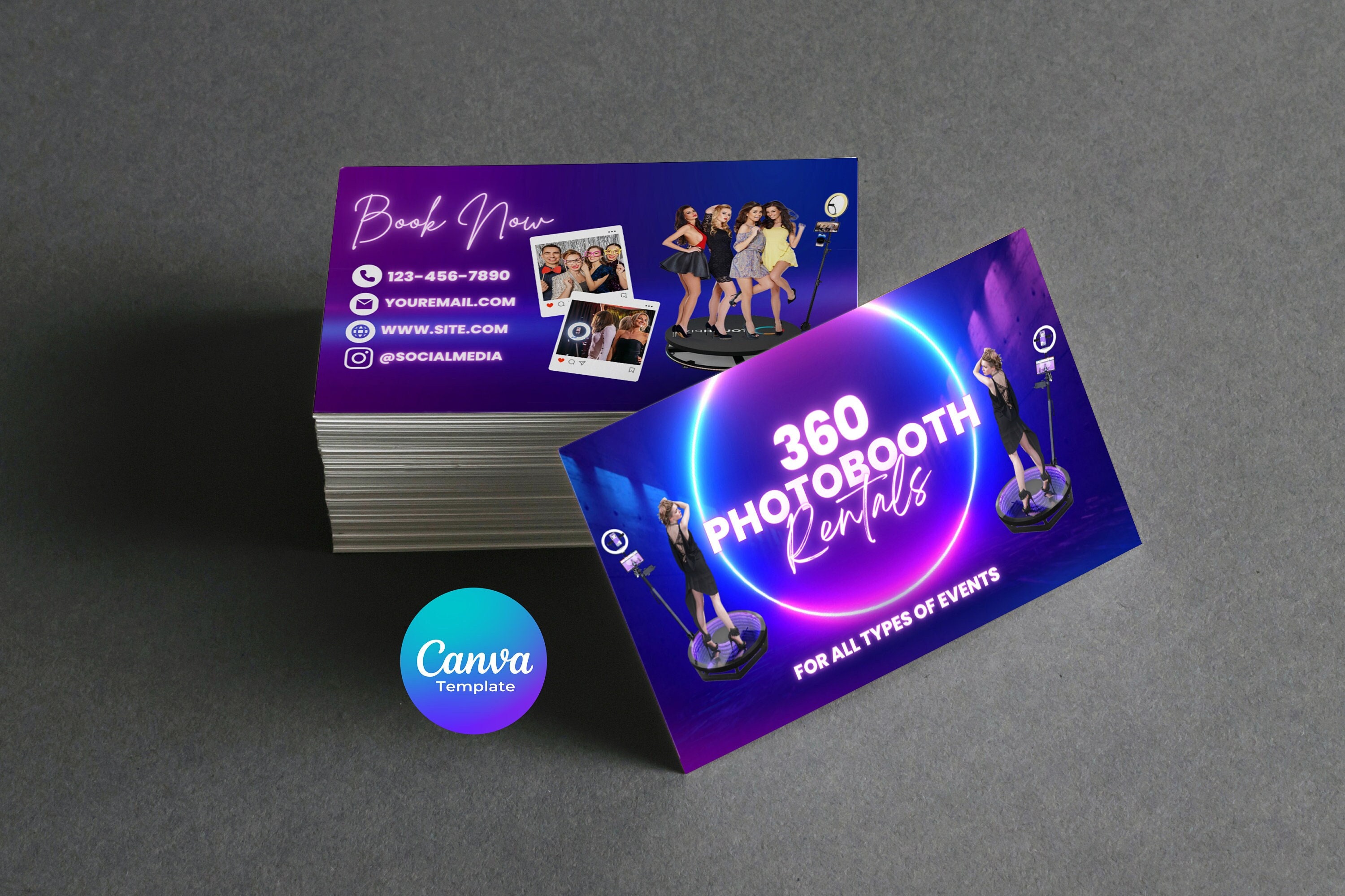 360 Photobooth Business Card Template - Etsy