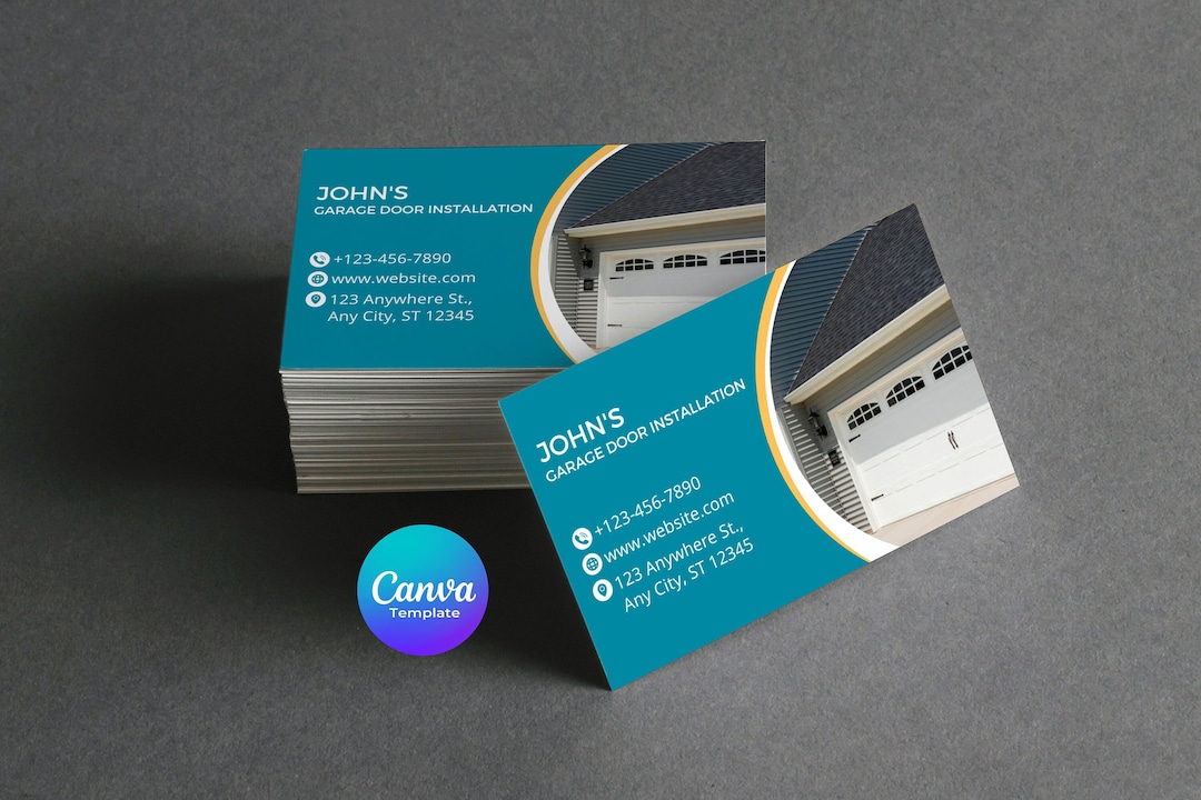 Garage Door Intallation Business Card Template - Etsy