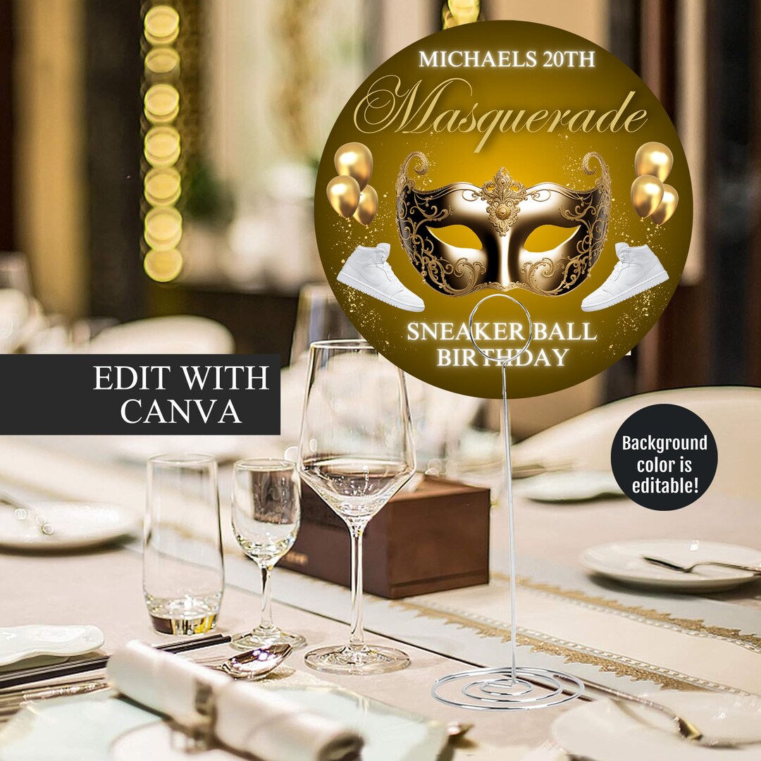 Sneaker Ball Masquerade Table Center Piece Template, Sneaker Ball ...