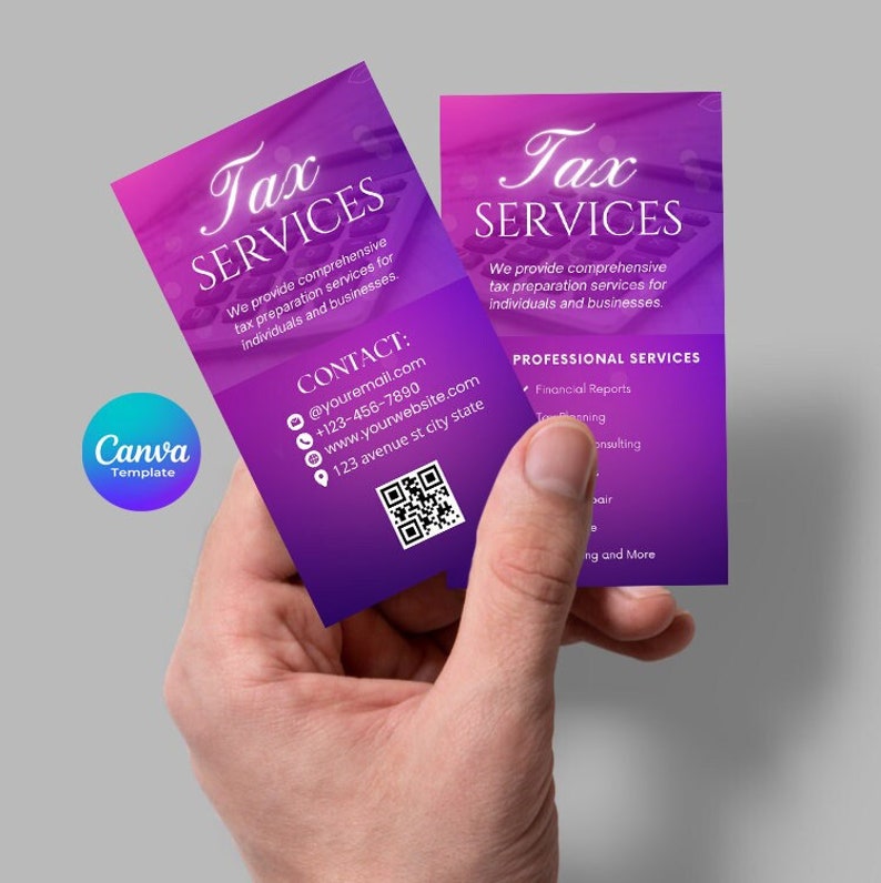 Tax Services Business Card Template - Etsy