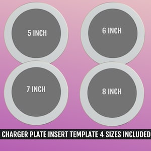 Charger Plate Insert Template, 4 Sizes Included - Etsy